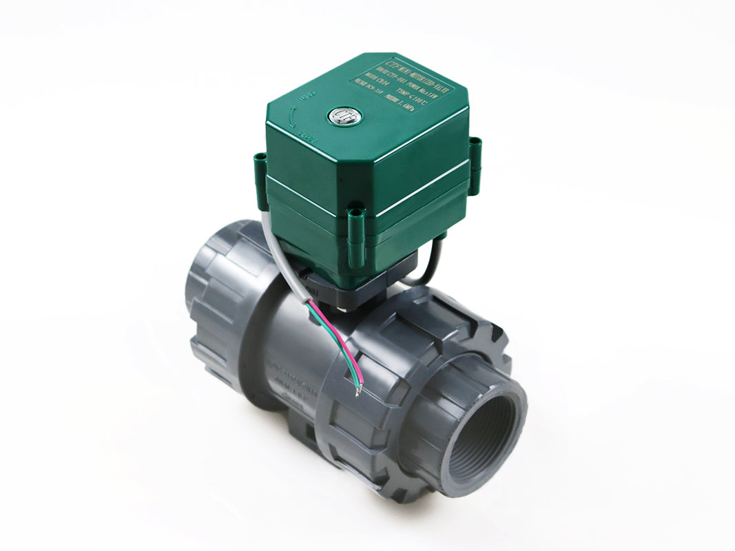 motorized pvc valve 12V, DN40 BSP(1.5”), PVC valve, 2 way, electrical ...