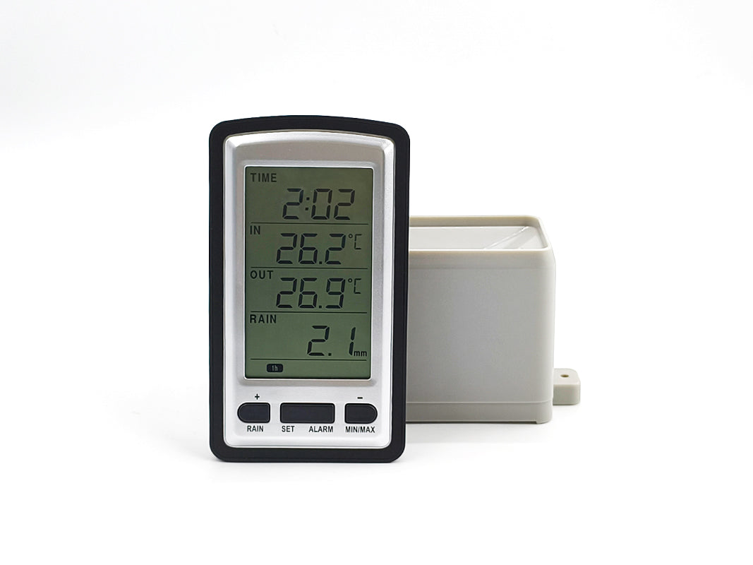 MISOL/wireless rain meter w/ thermometer, rain gauge Weather Station f ...